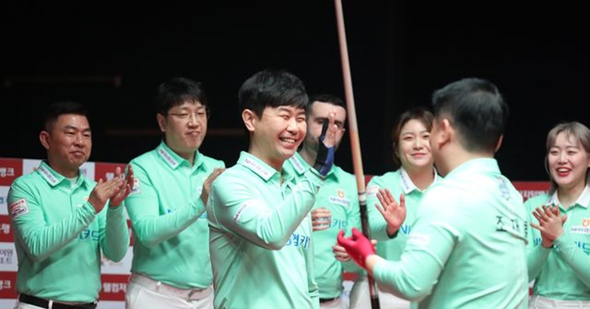 "손발이 잘 맞네" NH농협카드, 복식세트 전승으로 PBA 팀리그 5R 첫 승 신고